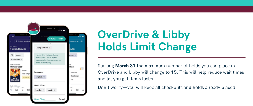 OverDrive & Libby Holds Limit Change | Markham Public Library